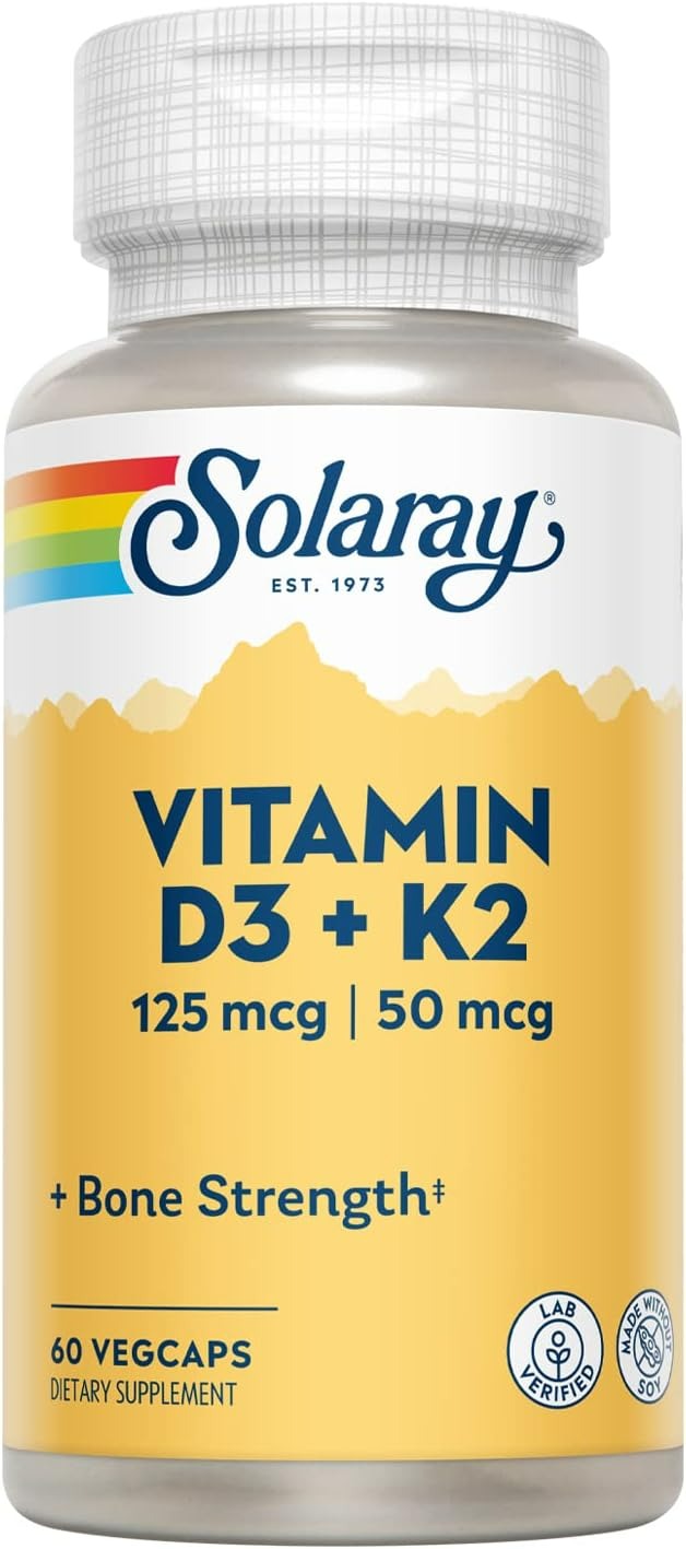 Kellmart.com - Solaray Vitamin D-3 & K-2 5000iu 60 Veg Caps (076280385847)