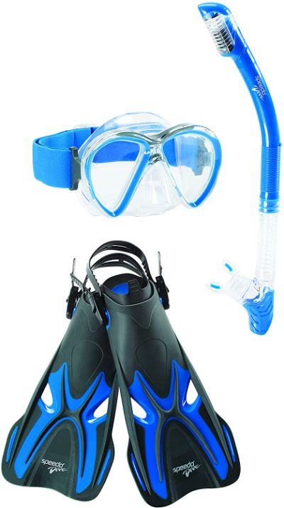 Kellmart.com - S - M Speedo Reefseeker Mask, Snorkeling Set Grey/blue ...